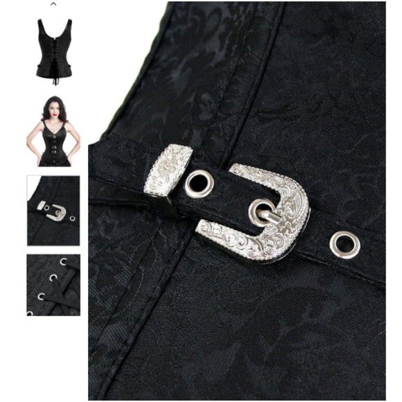 Kimring | Tops | Kimring Corset Top Gothic Steampunk Steel Boned ...